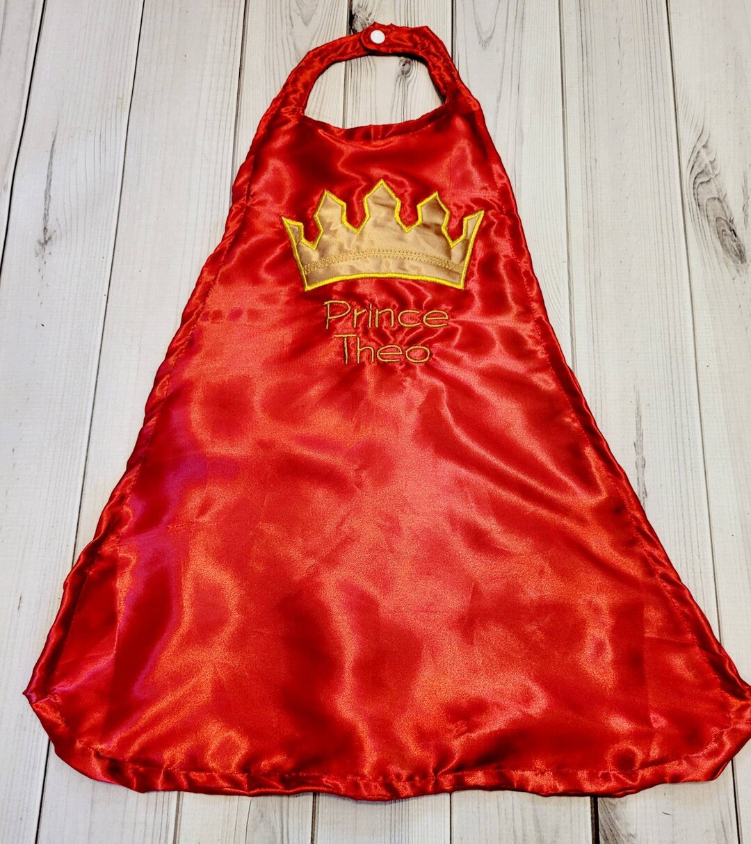 Red Satin Birthday Cape – Custom Made Prince or King Cape With Gold ...