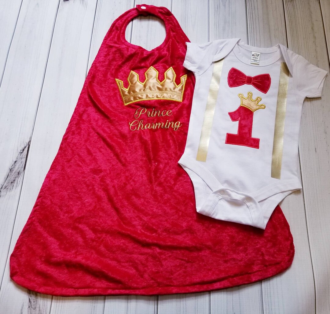 Red Velvet Prince King 1st 2nd Birthday Outfit – 2-piece Custom Set ...