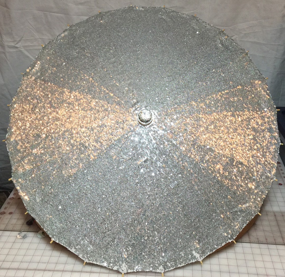 Small Silver Sequins Parasol - Etsy