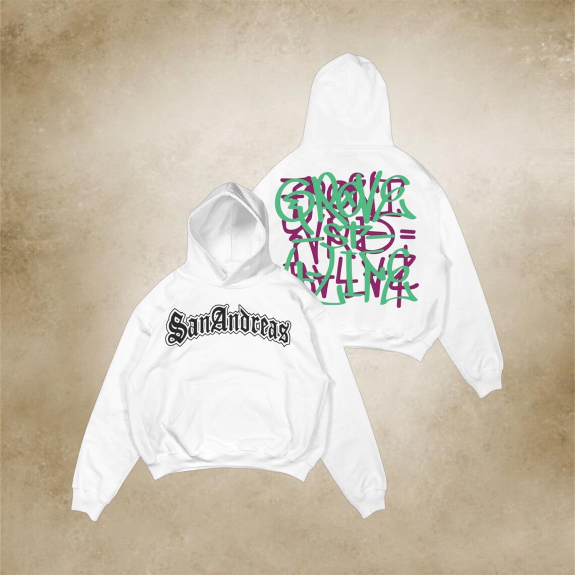 GTA San Andreas Tribute Hoodie, Iconic Game Apparel, CJ & Grove Street ...