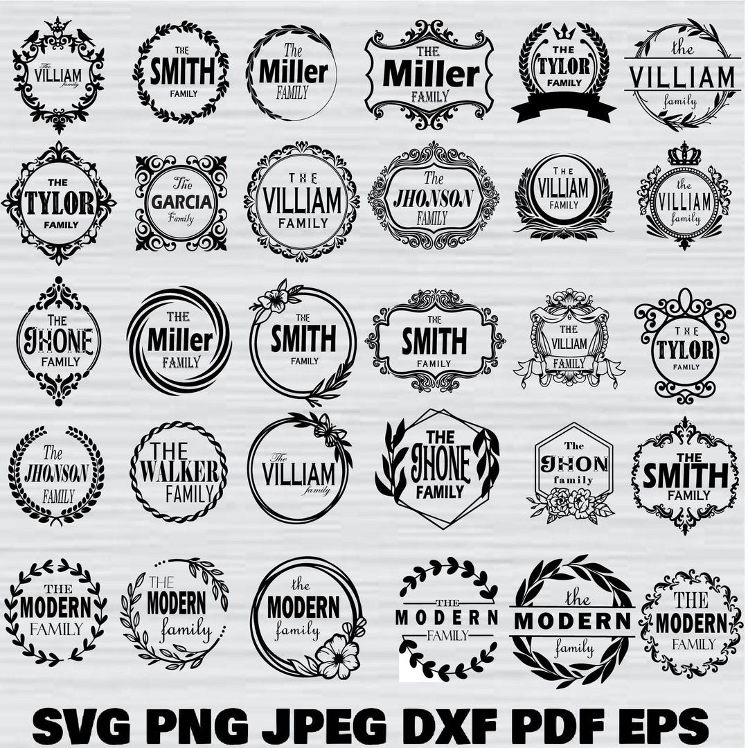 Family Name Monograms Svg Bundle, Family Monograms Clipart, Monograms ...