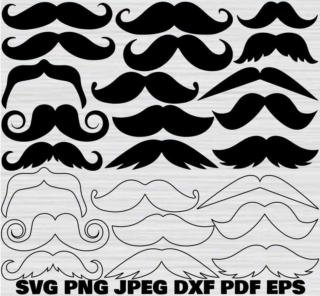 Mustache Svg Bundle, Mustache Png Bundle, Mustache Clipart, Mustache ...