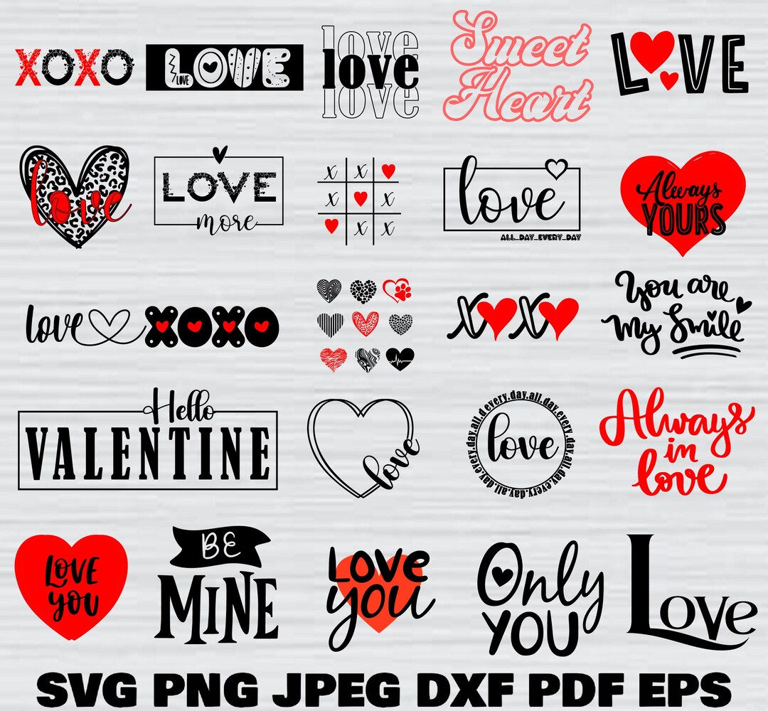 Valentine's Day Svg Bundle, Valentine's Day Clipart, Valentine Design ...