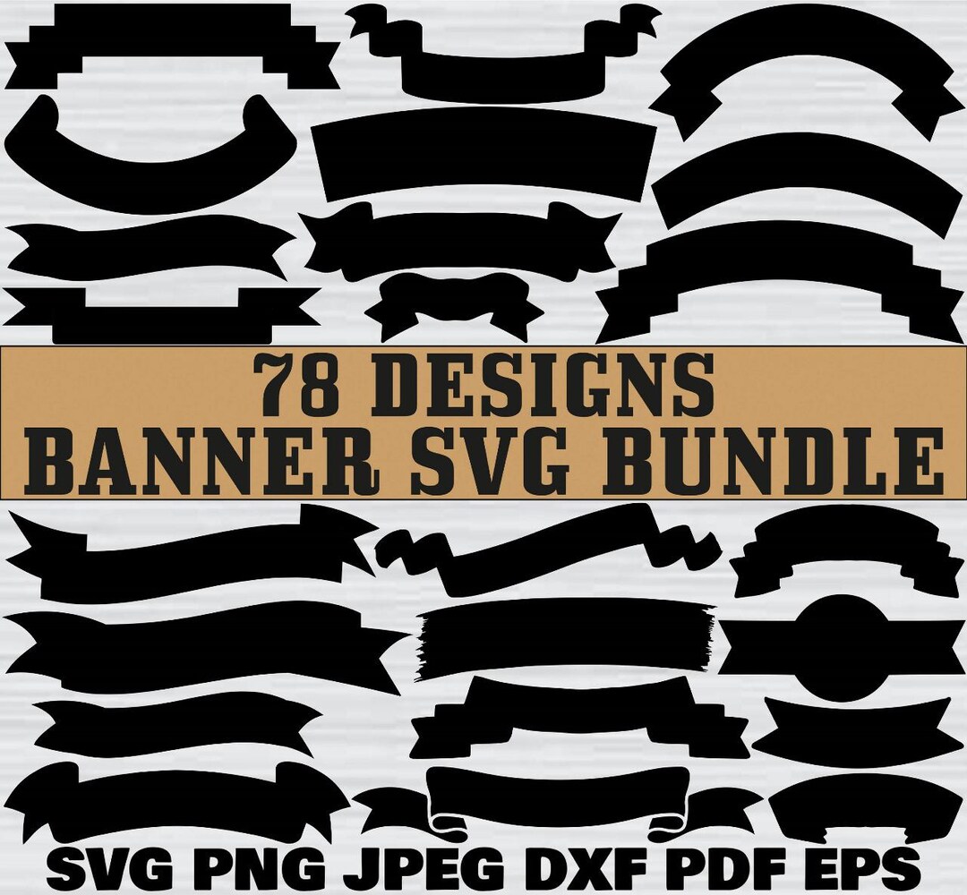 Banner Svg Bundle, Ribbon Svg Bundle, Banner Clipart, Banner Cut Files ...