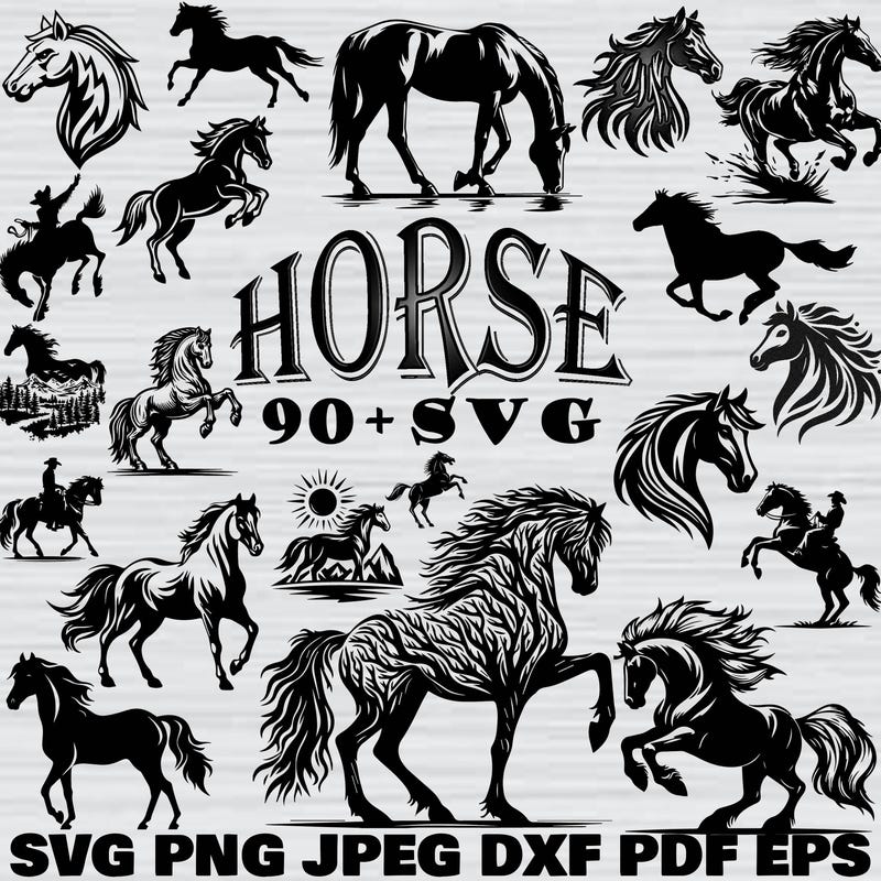 Horses Svg - Etsy