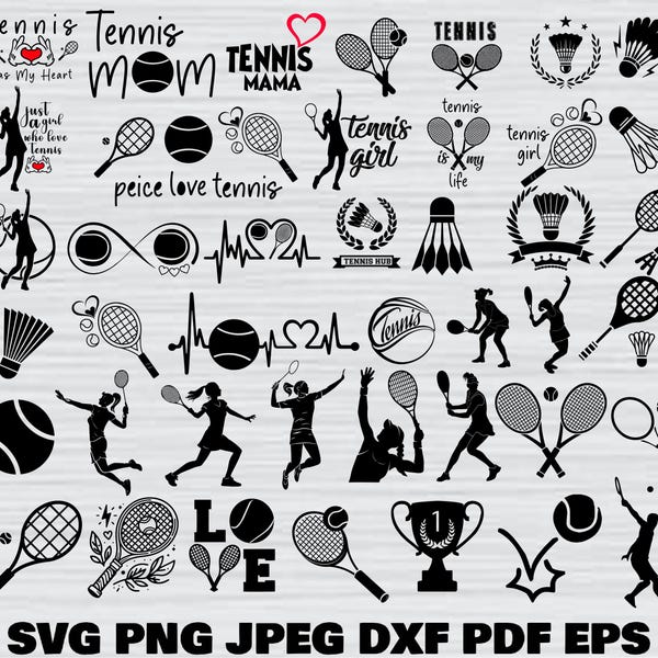 Tennis Svg - Etsy