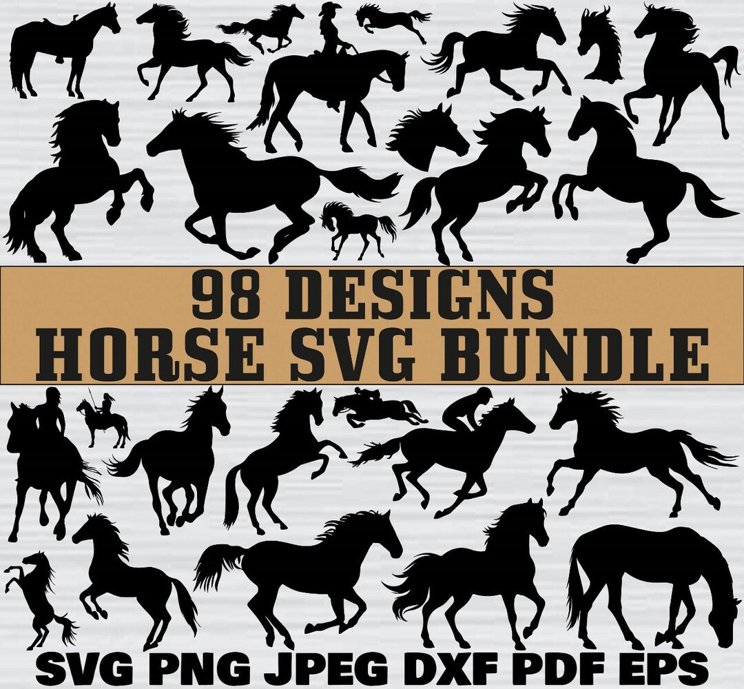 Horse Svg Bundle, Horse Clipart, Horse Svg Cut Files for Circut, Horse ...