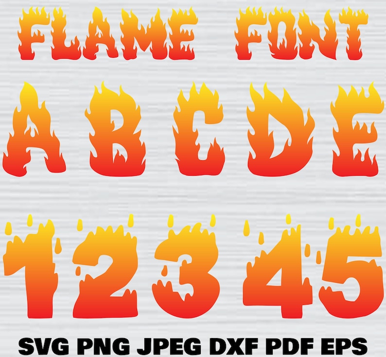 Flame Font Svg, Flame Font TTF, Fire Font Svg, Fire Font Alphabet Svg ...