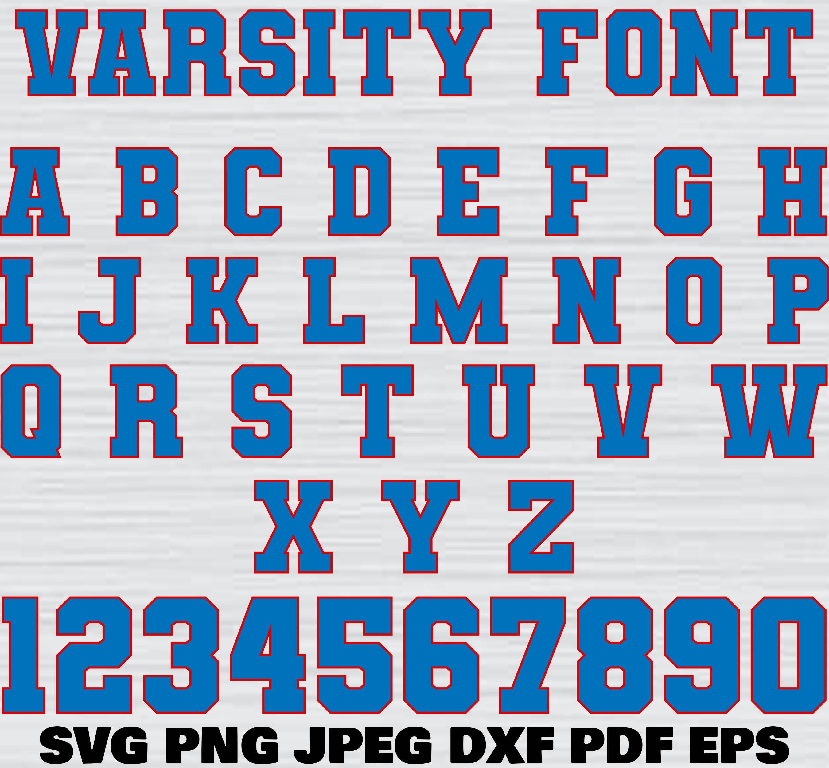 Varsity Font Svg Bundle, Varsity Font Clipart, Varsity Font TTF ...