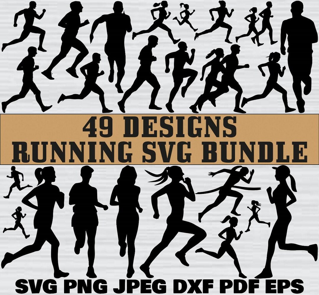 Running Svg Bundle, Running People Svg, Athletic Silhouettes, Running ...