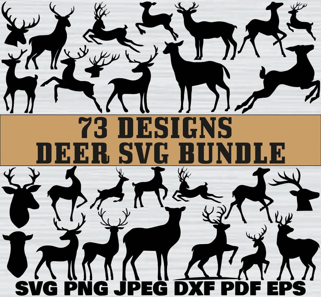Deer Svg Bundle, Deer Clipart, Deer Svg Cut Files for Circut, Deer ...