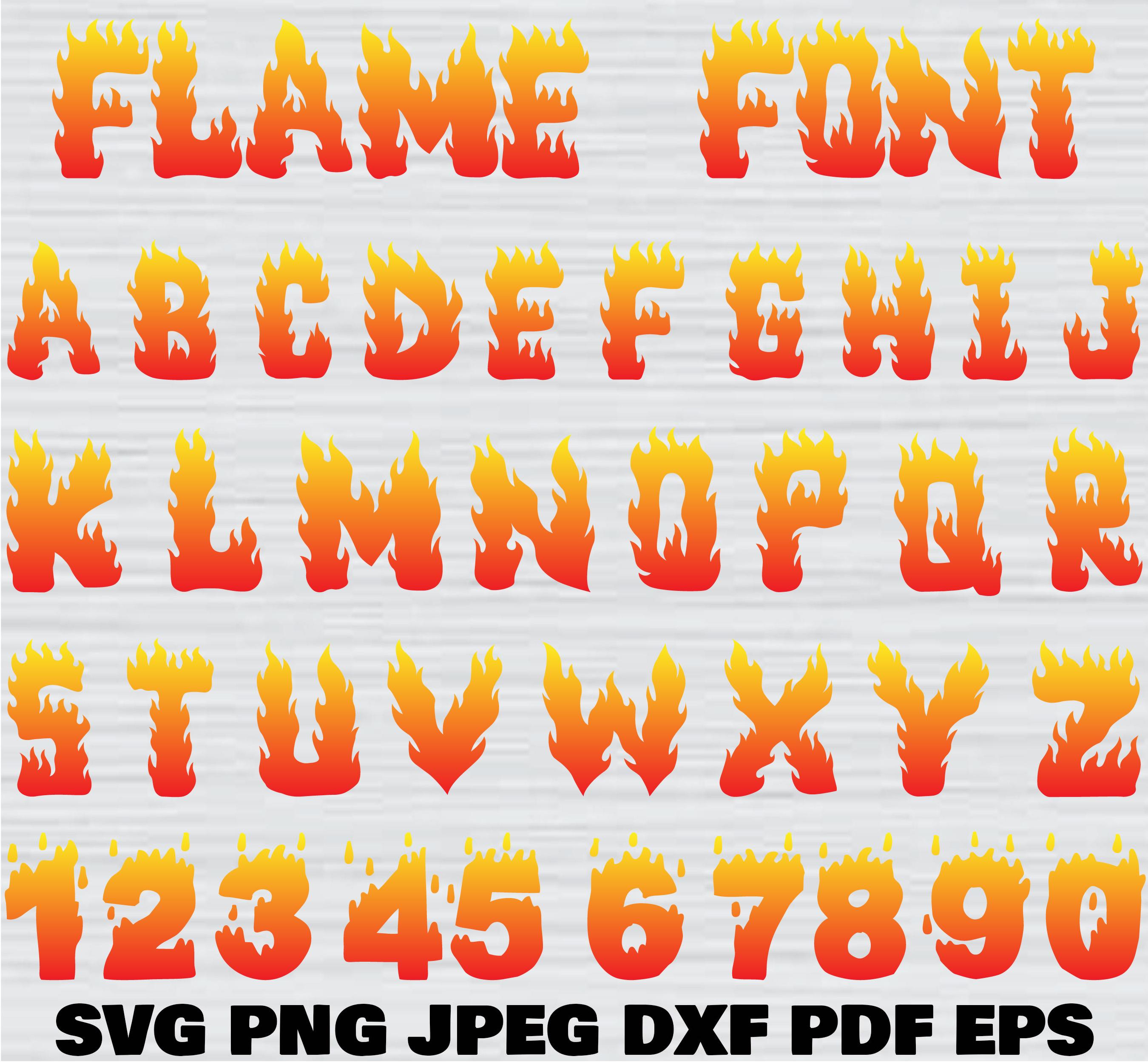 Flame Font Svg, Flame Font TTF, Fire Font Svg, Fire Font Alphabet Svg ...