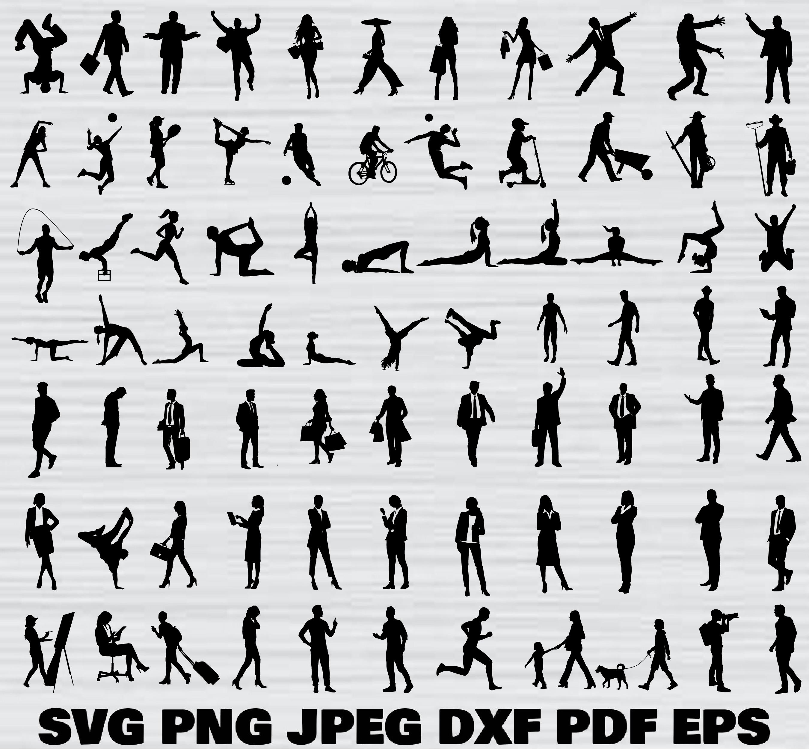 Flat Peoples Svg Bundle, Peoples Clipart, Peoples Cut Files for Circut ...