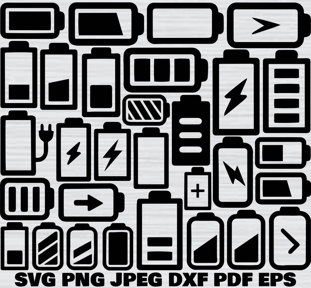 Battery Svg Bundle, Battery Png Bundle, Battery Clipart, Battery Cut ...