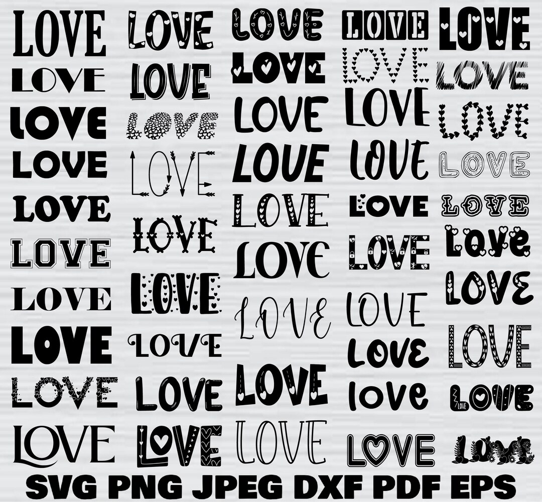 Love Svg Bundle, Valentina's Day Svg Bundle, Love Text Svg, Mom Love ...