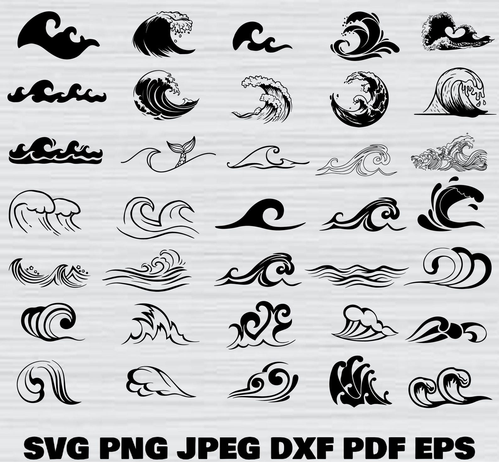 Wave Svg Bundle, Waves Svg, Summer Svg, Waves Cut Files for Circut ...
