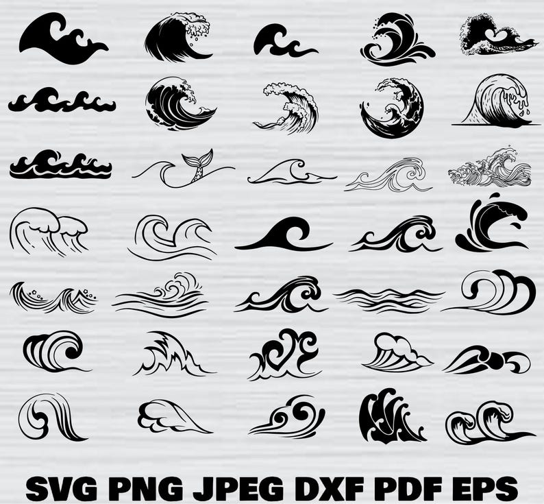 Wave Svg Bundle, Waves Svg, Summer Svg, Waves Cut Files for Circut ...