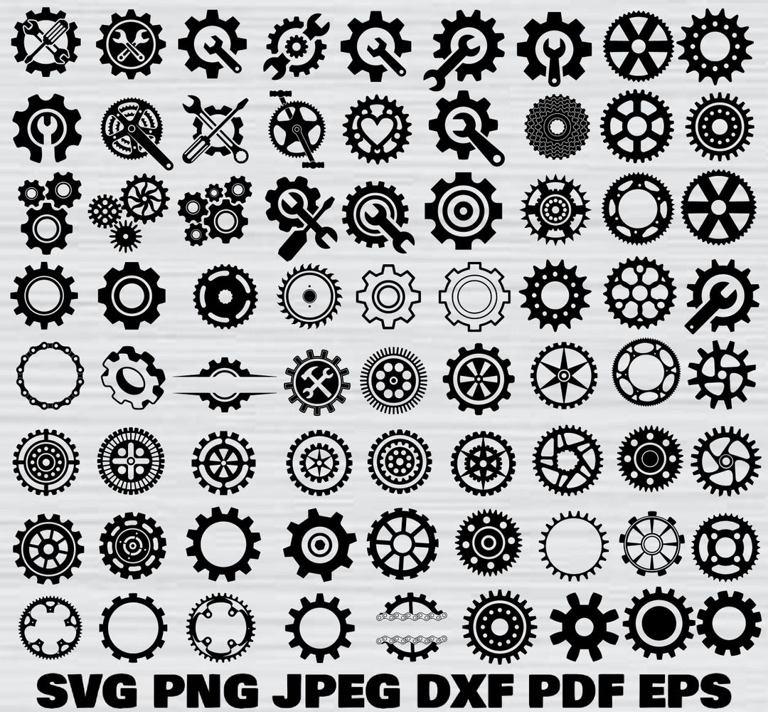 Gears Svg Bundle, Gears Clipart, Gear Cut Files for Circut, Gears ...