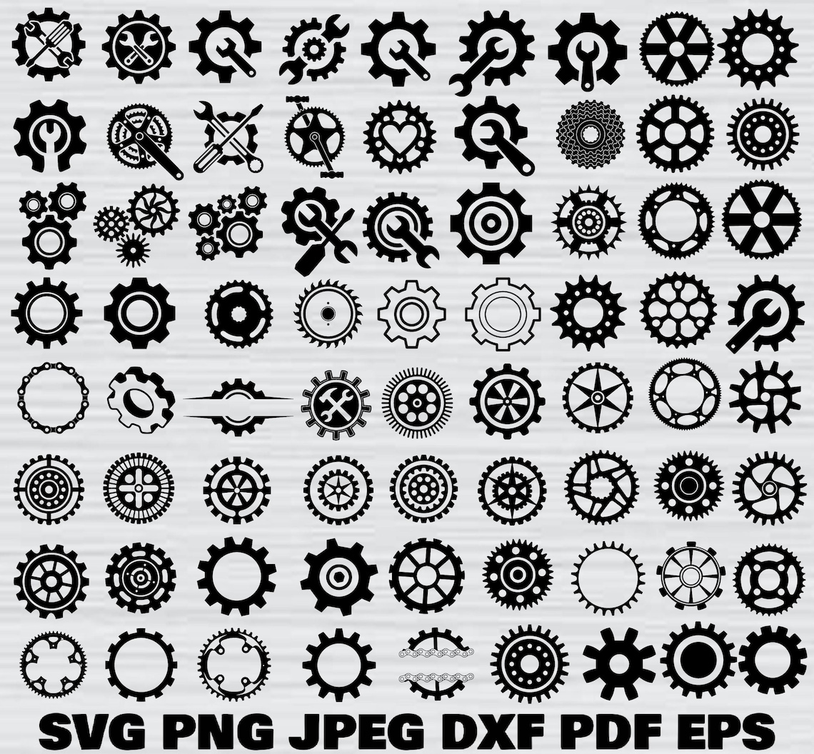 Gears Svg Bundle, Gears Clipart, Gear Cut Files for Circut, Gears ...
