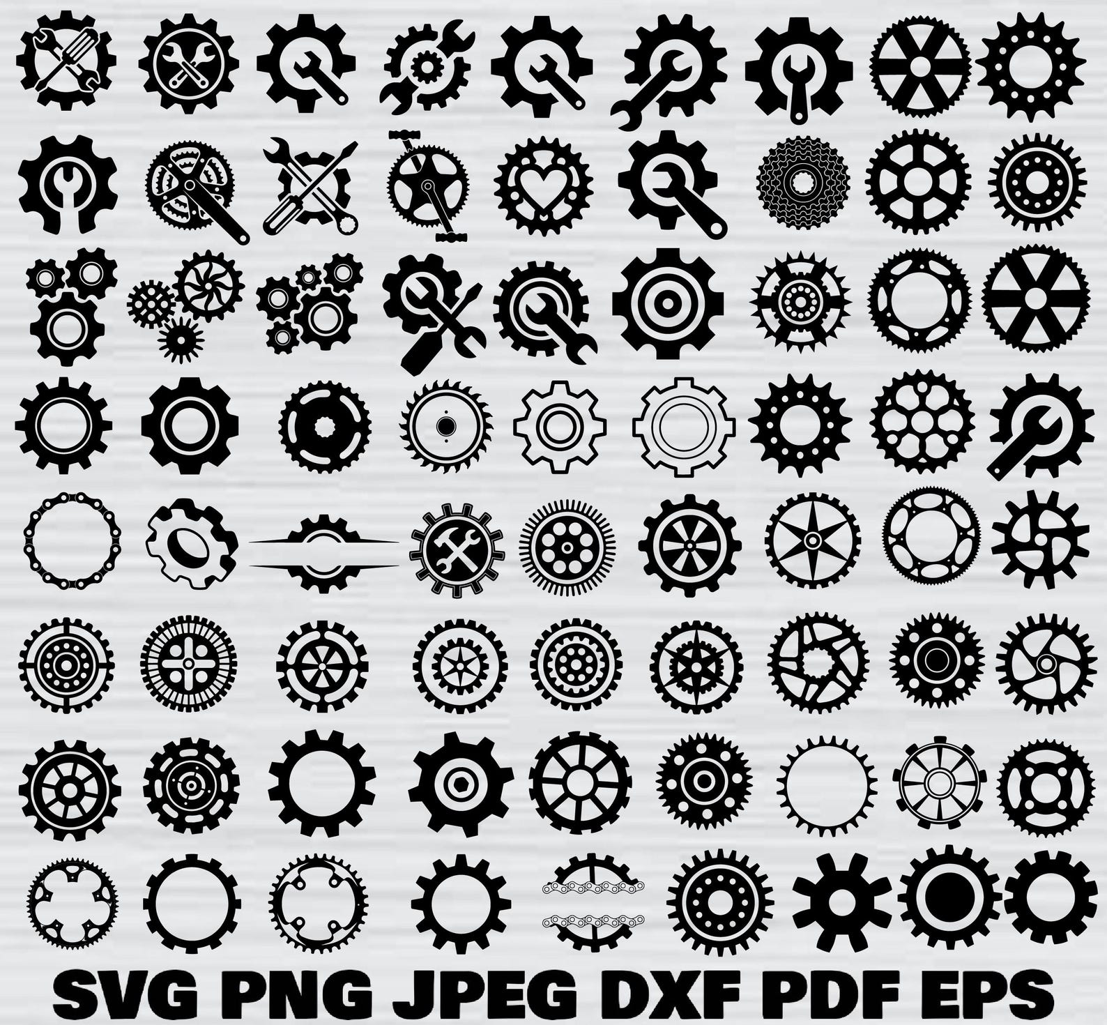 Gears Svg Bundle, Gears Clipart, Gear Cut Files for Circut, Gears ...