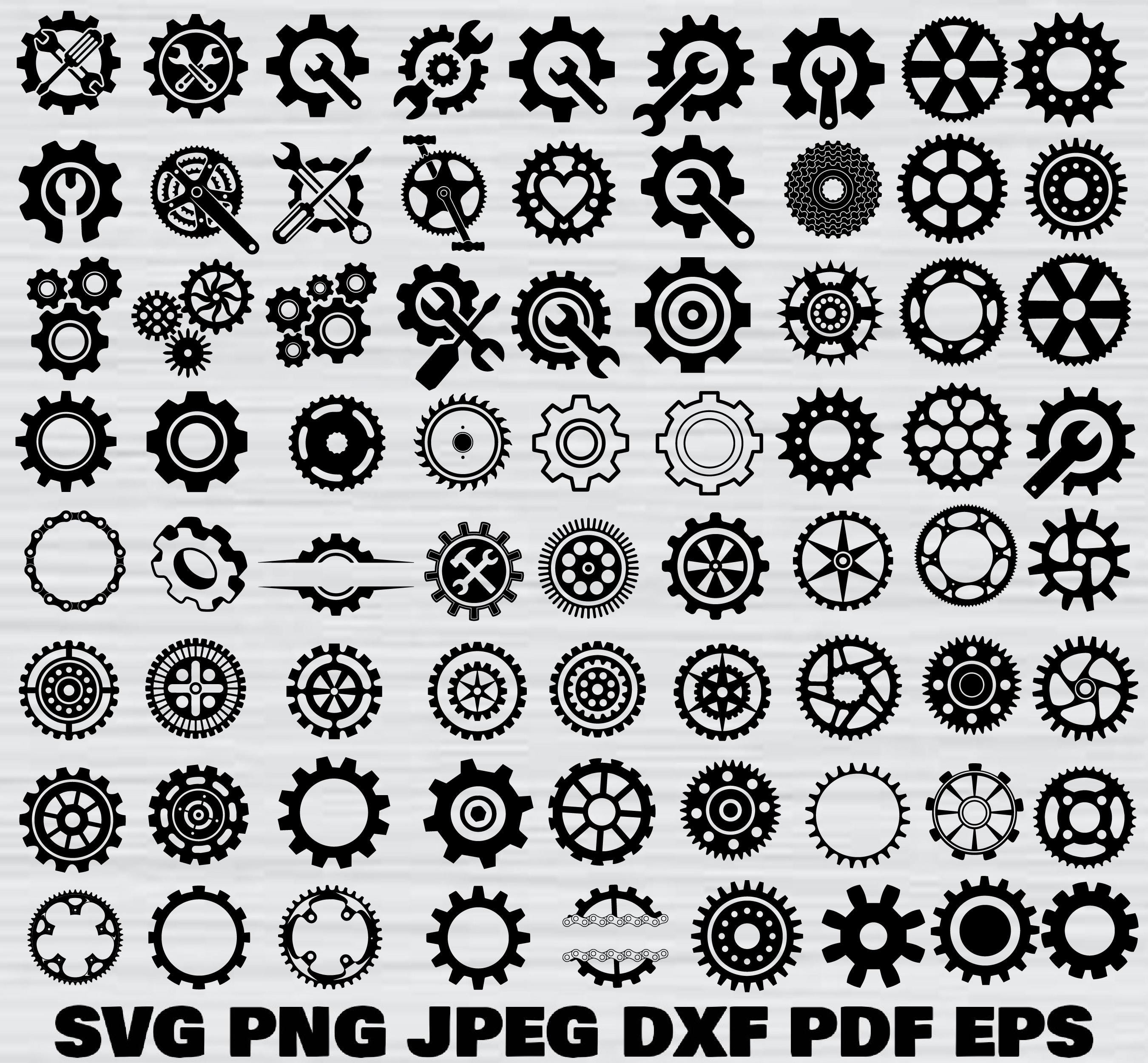 Gears Svg Bundle, Gears Clipart, Gear Cut Files for Circut, Gears ...