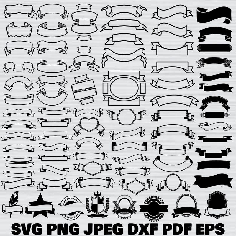 Ribbon Banner Svg - Etsy