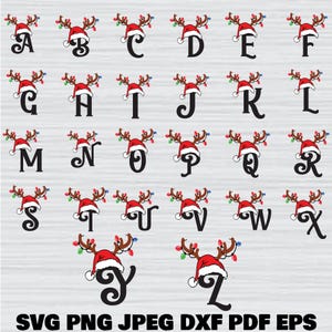 Christmas Alphabet Svg Bundle, Christmas Font Svg, Christmas Letters ...