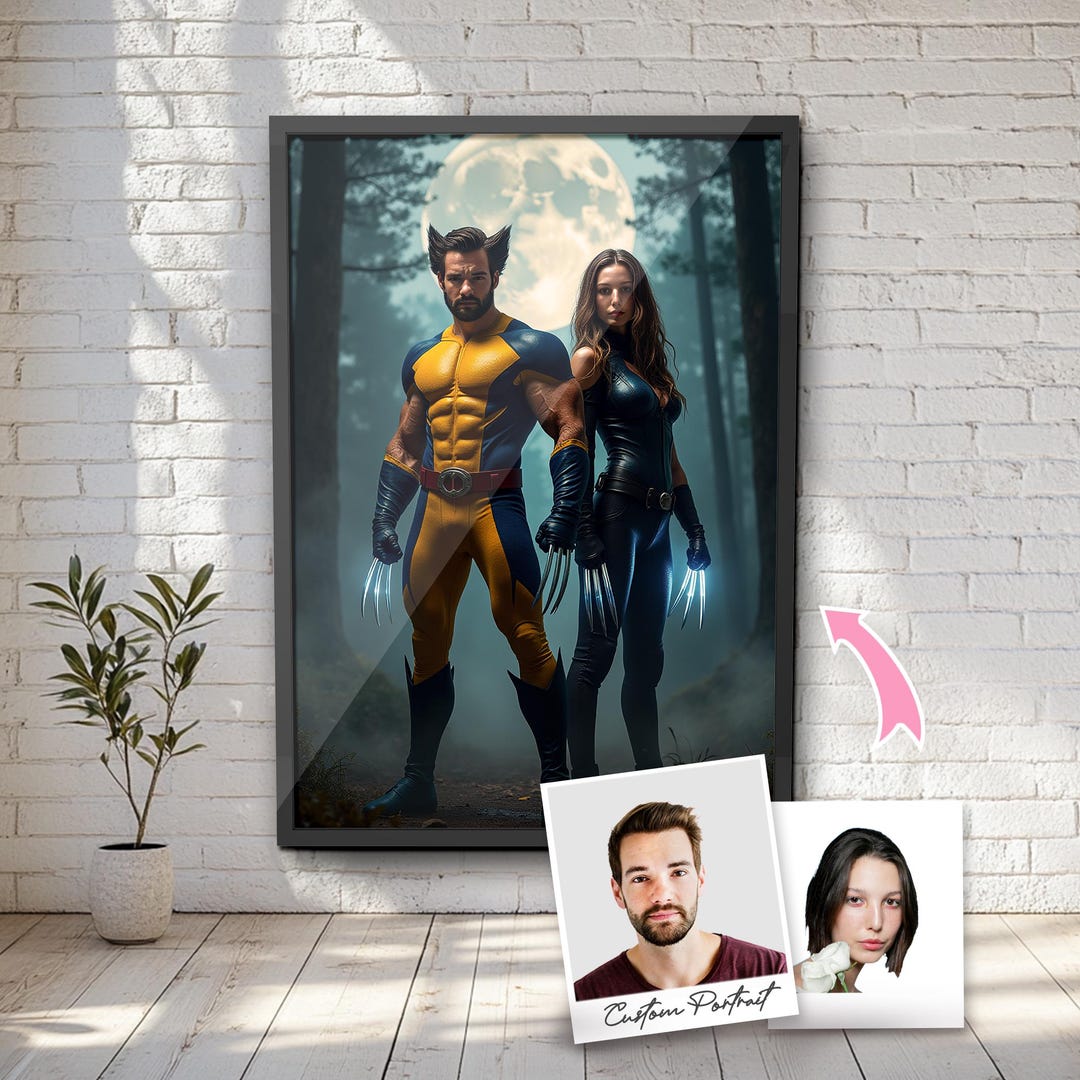 Custom Superhero Portrait, Wolverine-inspired Digital Art, Personalized ...