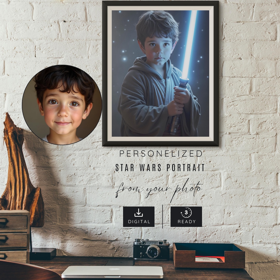 Custom Jedi Portrait Personalized Star Wars Digital Art Unique Jedi ...