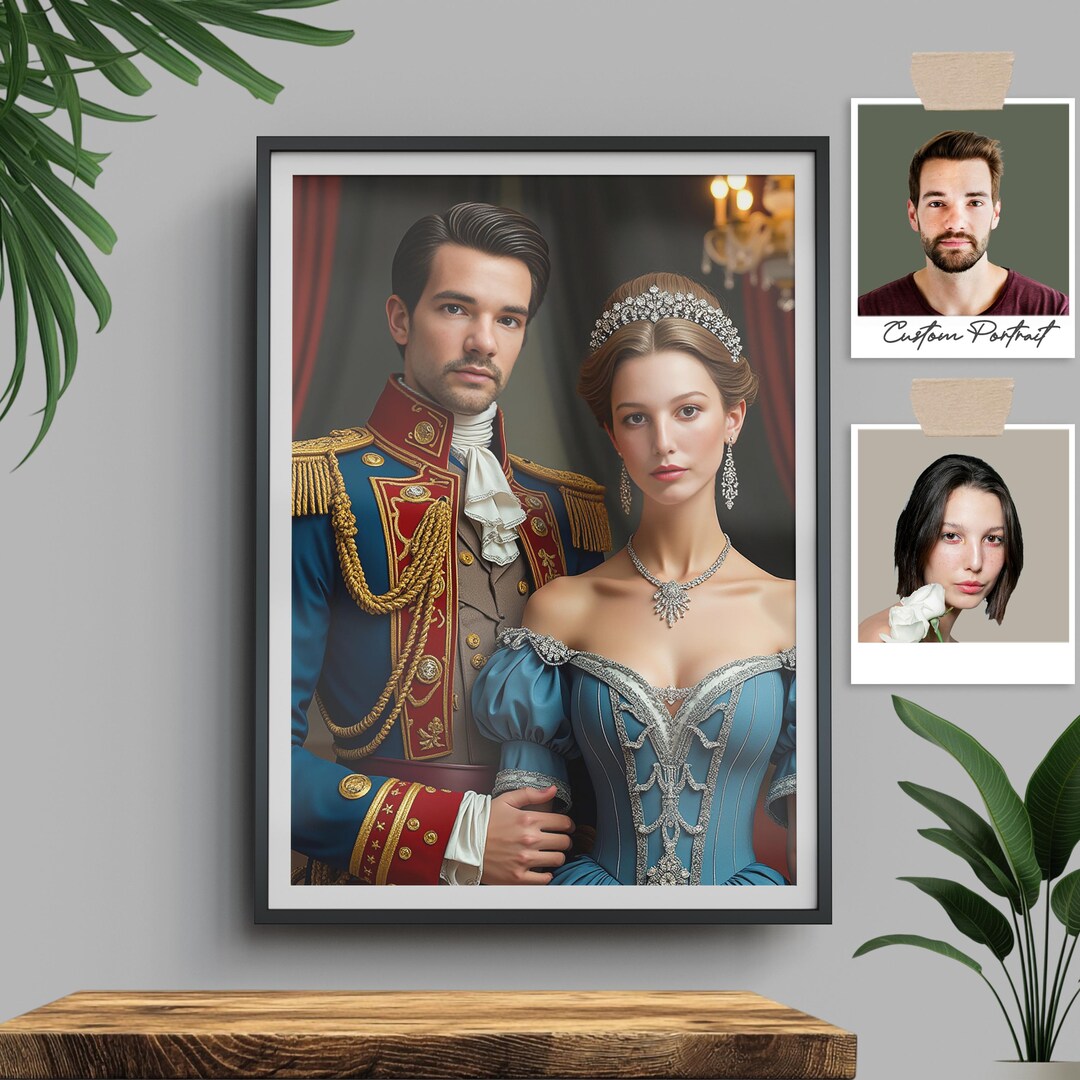 King and Queen Royal Portrait From Your Photo, Custom King and Queen ...