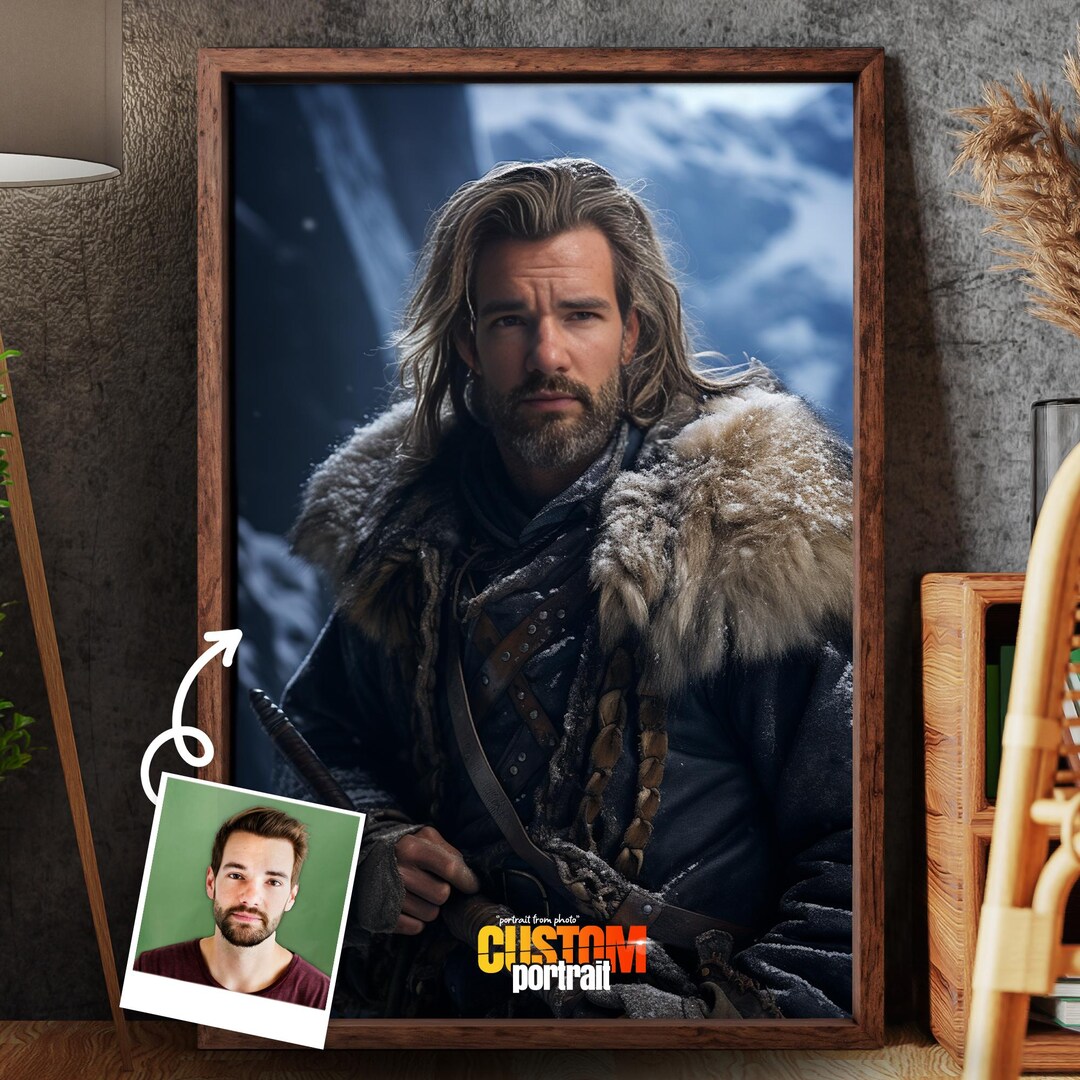 Custom Viking Warrior Portrait From Photo – Digital Fantasy Art ...