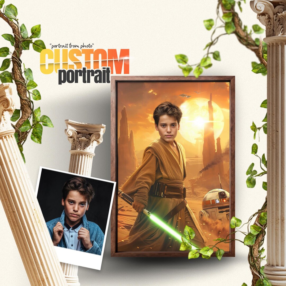 Custom Star Wars Jedi Portrait | Kids Wall Art Poster Gift - Etsy