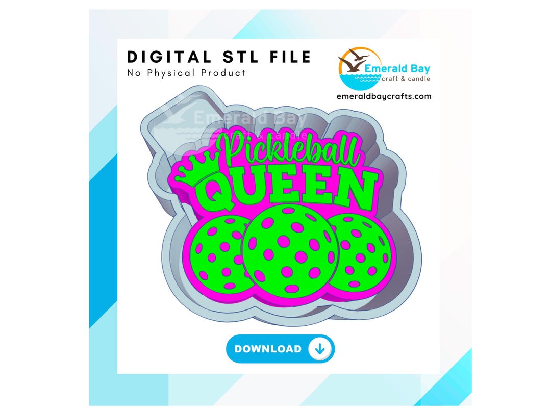 Pickleball Queen Freshie STL File, Freshie Blank, Mold Housing, 3D ...