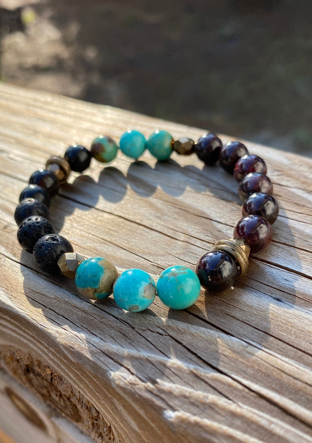 Ghigau Wisdom Keeper Bracelet Cherokee Handmade Turquoise Garnet Lava ...