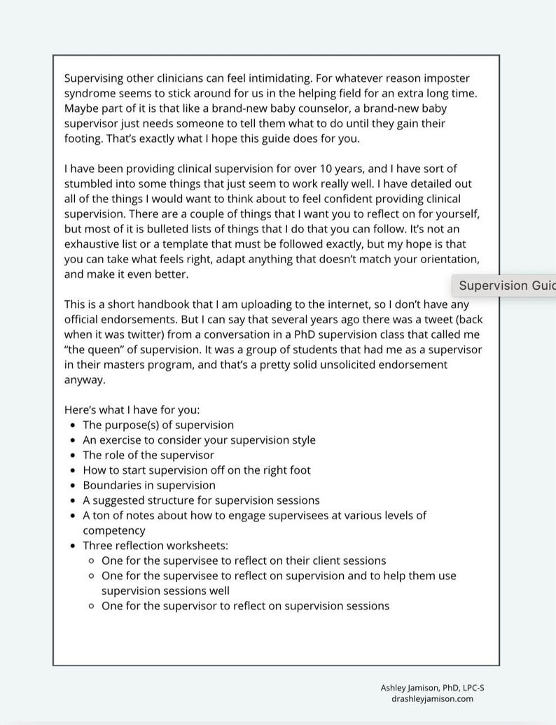 Clinical Supervision: A Quick Guide - Etsy