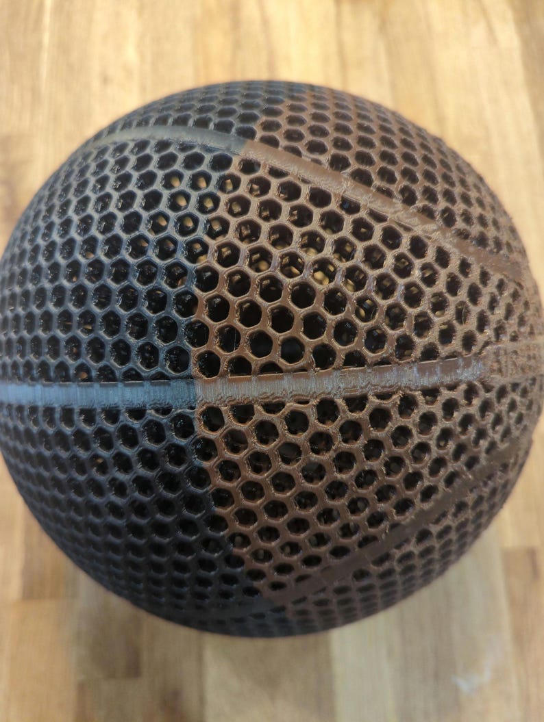 3D Printed Airless Basketball Men's Regulation Size, Multicolor Black ...
