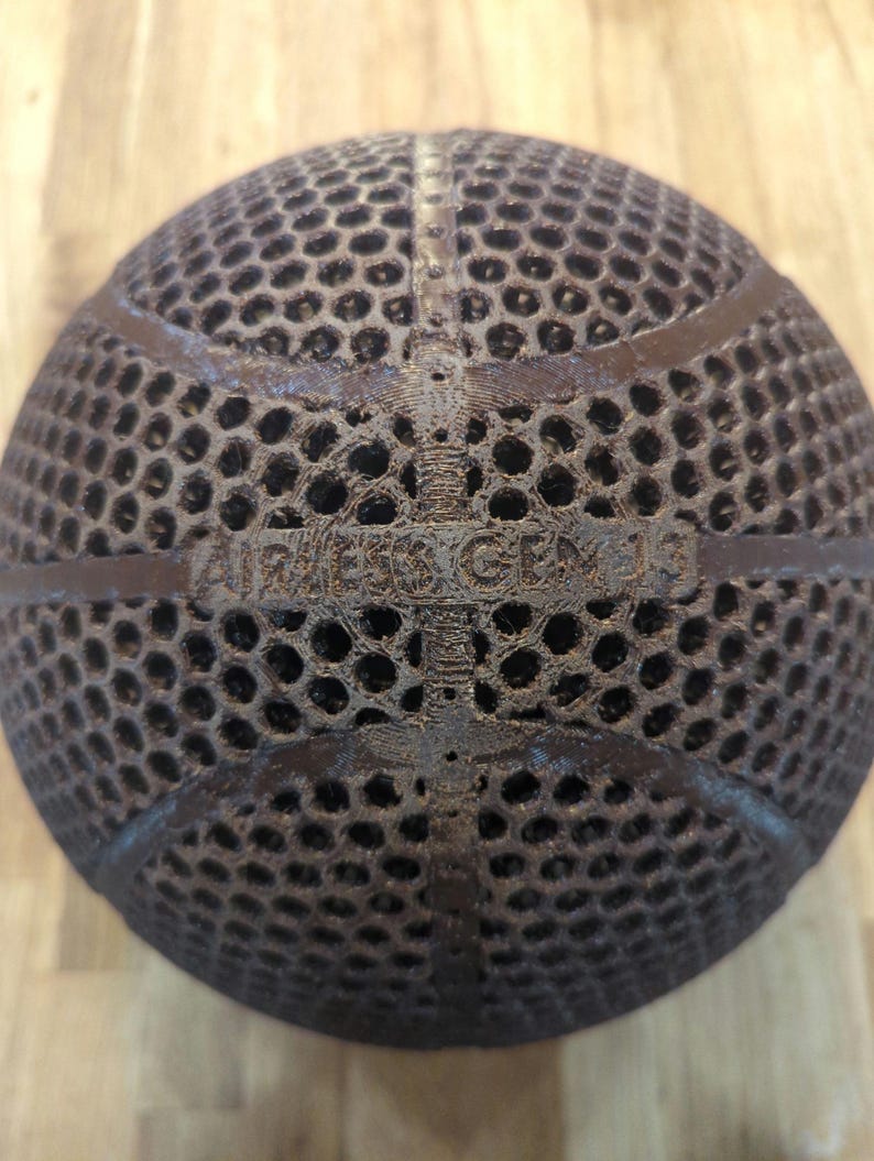 3D Printed Airless Basketball Men's Regulation Size, Multicolor Black ...