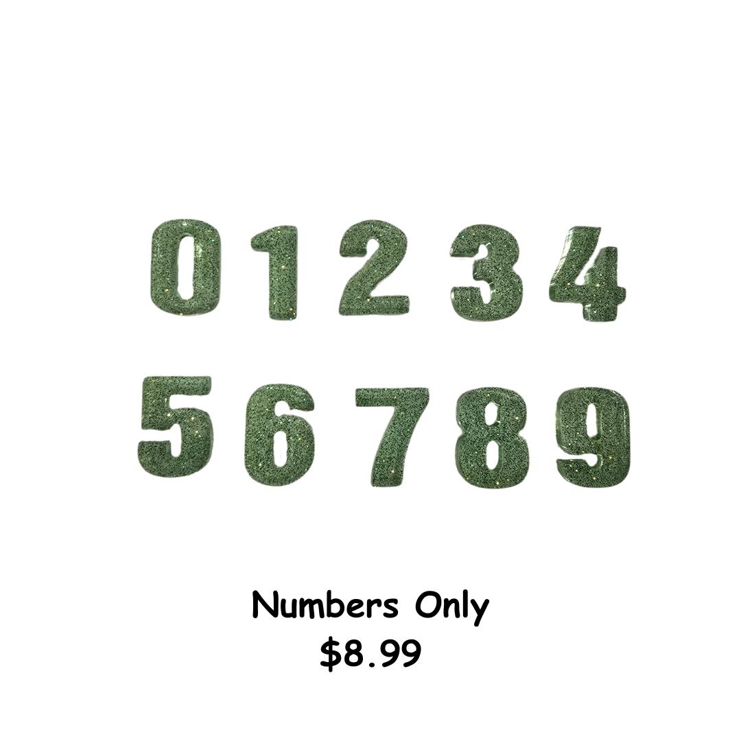 Alphabet & Number Set - Green Glitter - Etsy