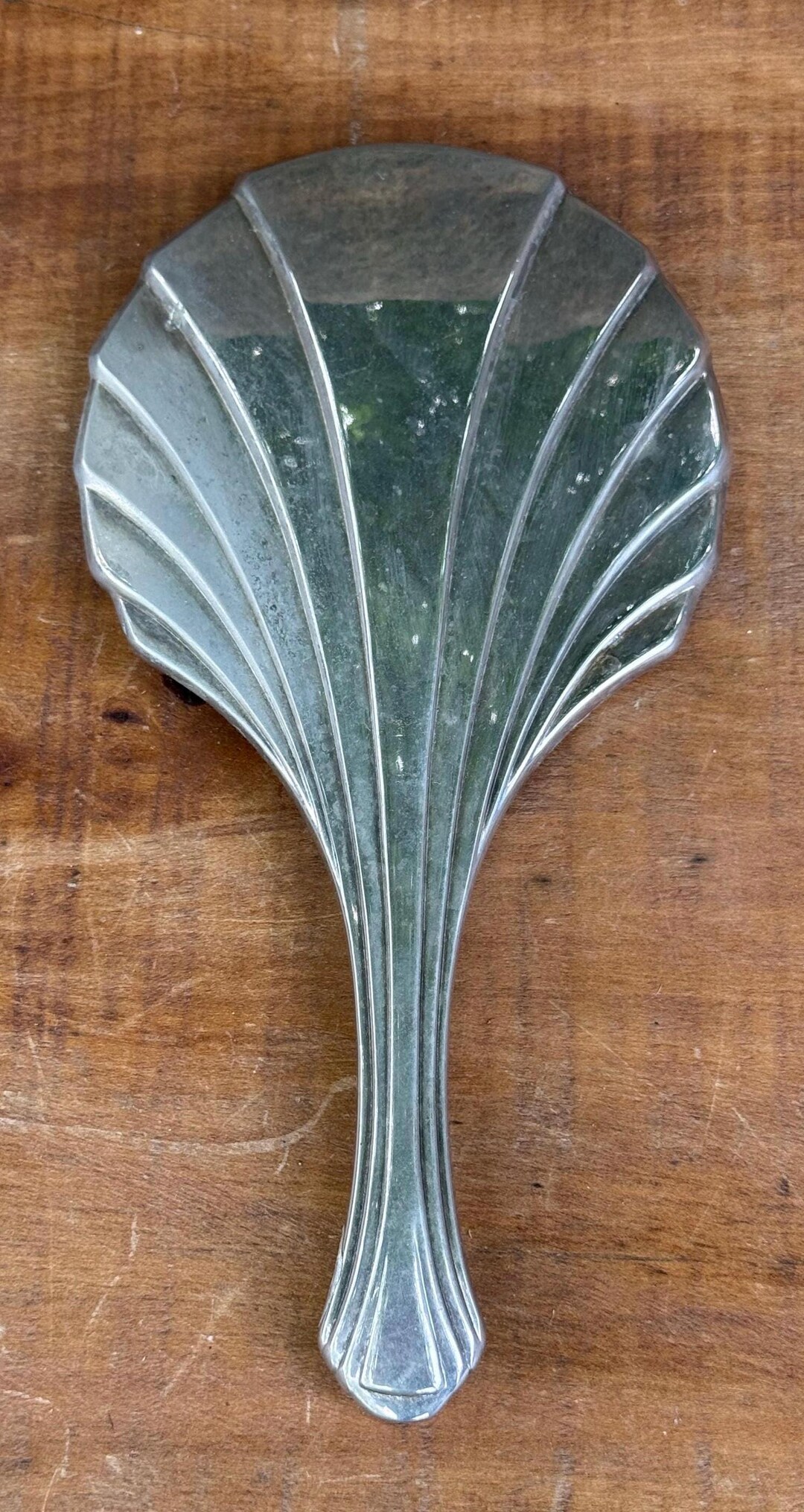 Antique Art Deco Hand Held Chrome Clamshell Vanity Mirror - Etsy