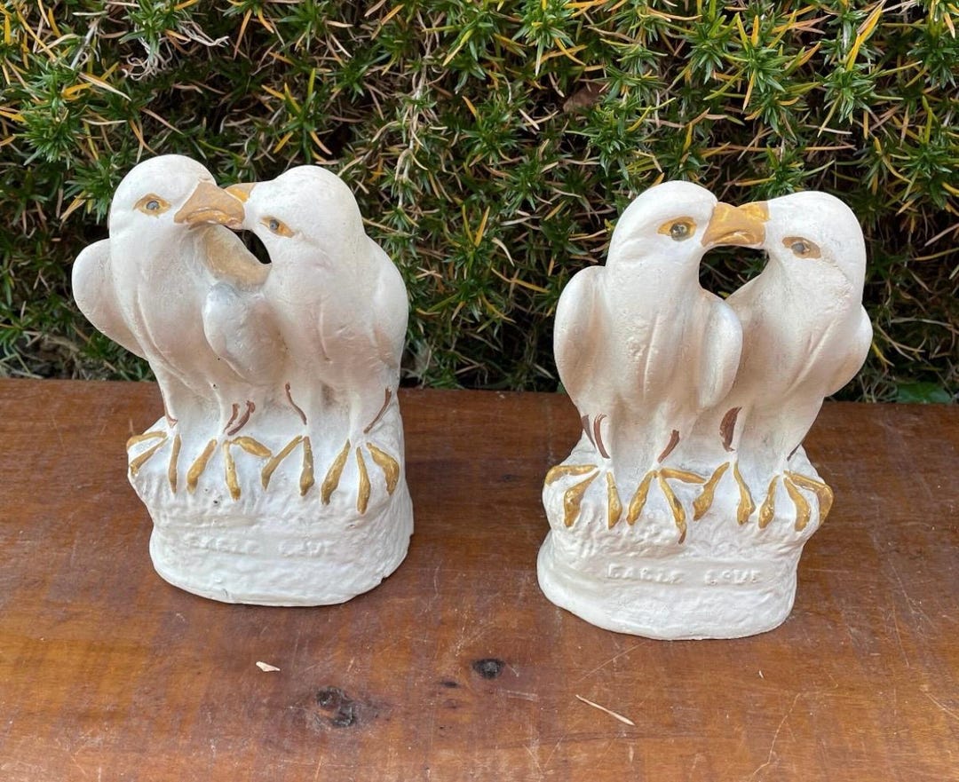 Antique Set of 2 Early 1900’s Chalkware Eagle Bookends - Etsy