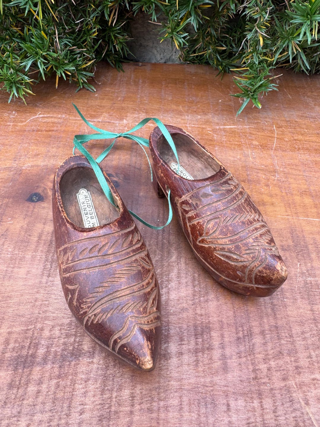 Vintage Belgian Wooden Clogs Souvenir - Etsy