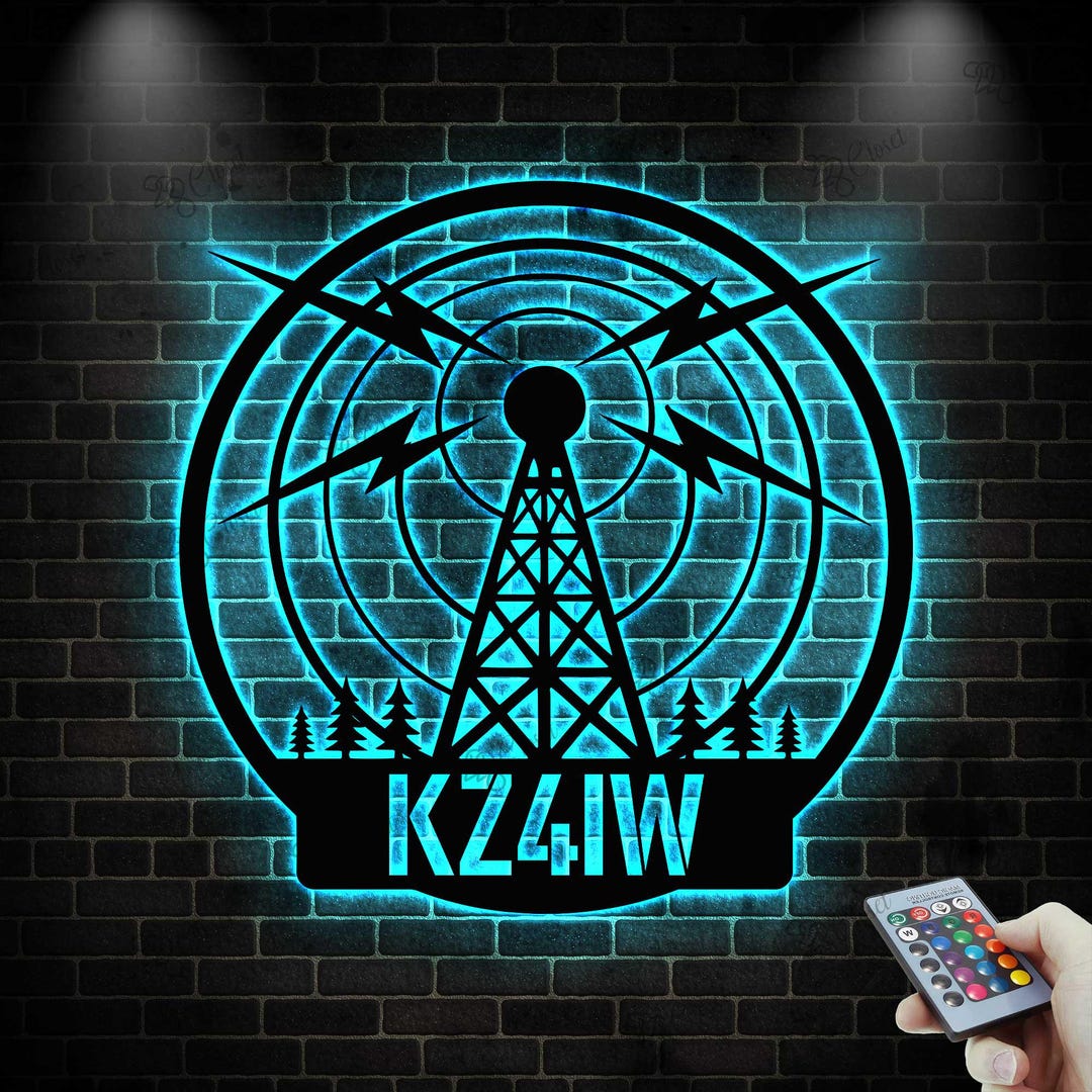Personalized Ham Radio Metal Sign With LED Lights, Ham Radio Metal Wall ...