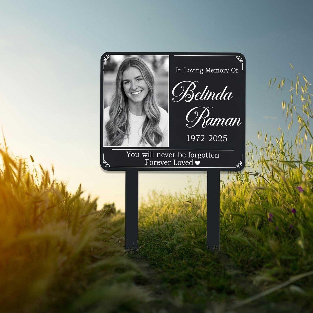 Personalized Memorial Photo Sign, Memorial Photo Grave Marker, in ...