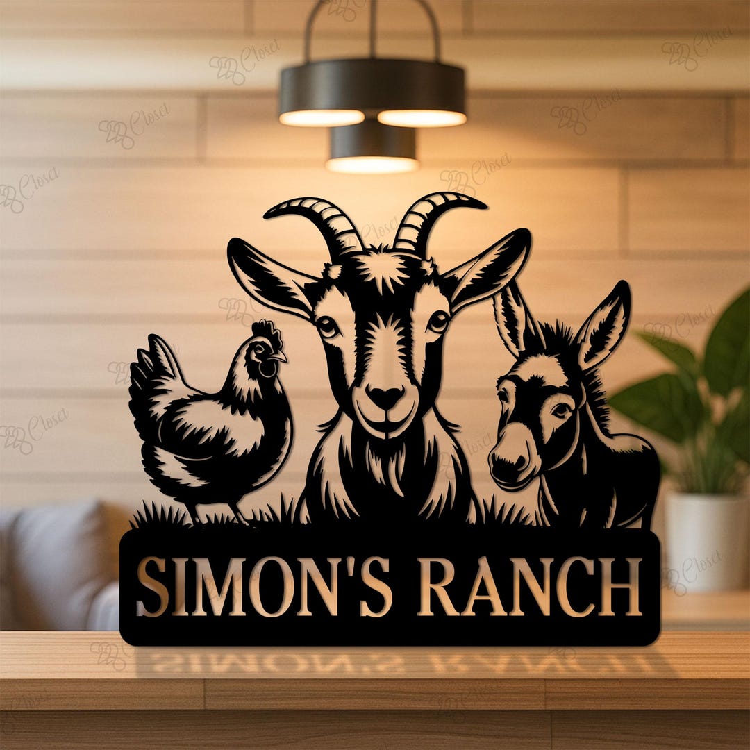 Personalized Animal Farm Sign, Large Farm Sign, Farmville Metal Sign ...
