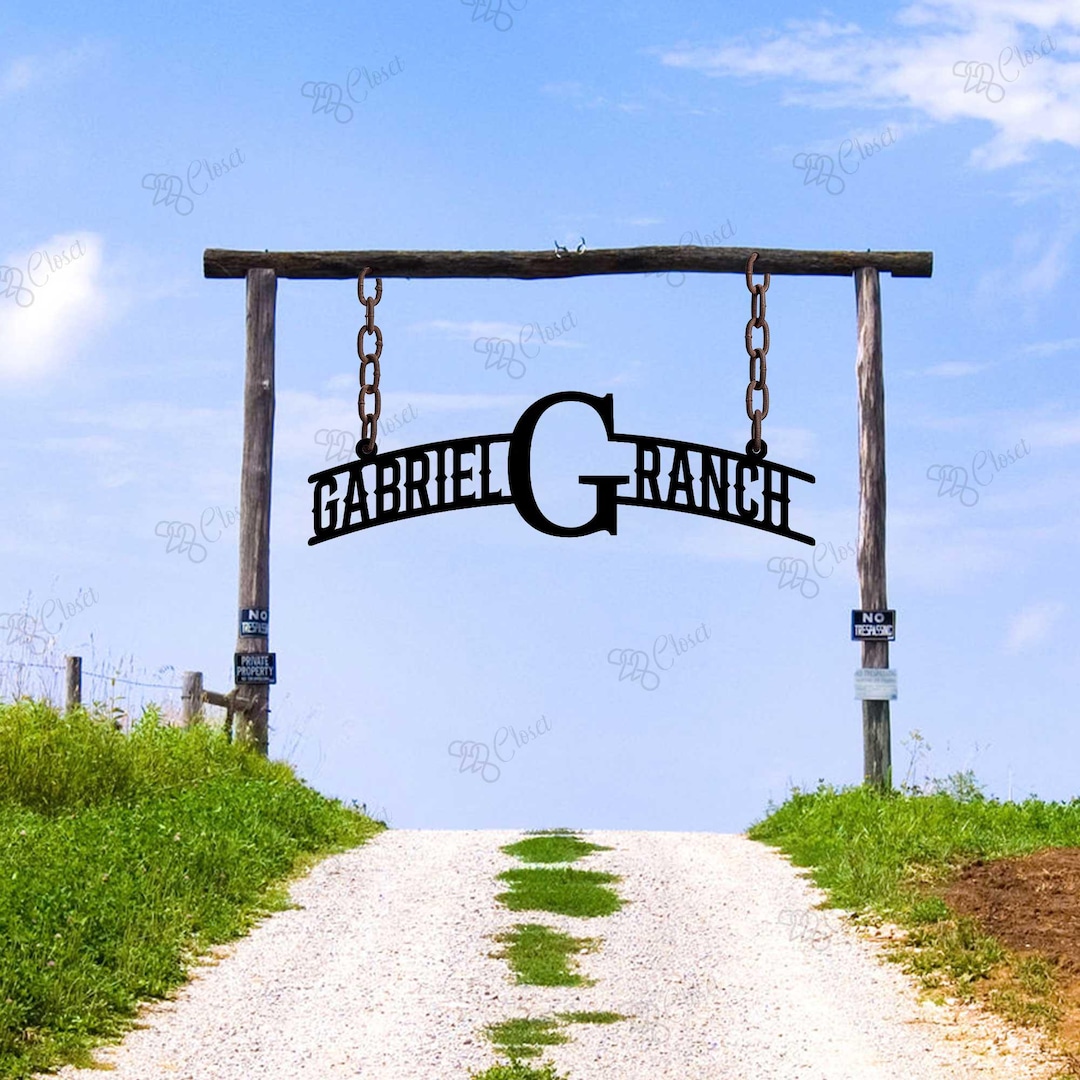 Custom Ranch Entrance Sign,western Ranch Entrance Sign,farm Name Sign ...
