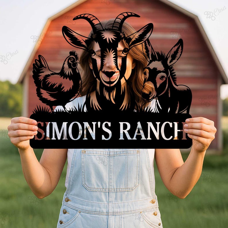 Personalized Animal Farm Sign, Large Farm Sign, Farmville Metal Sign ...