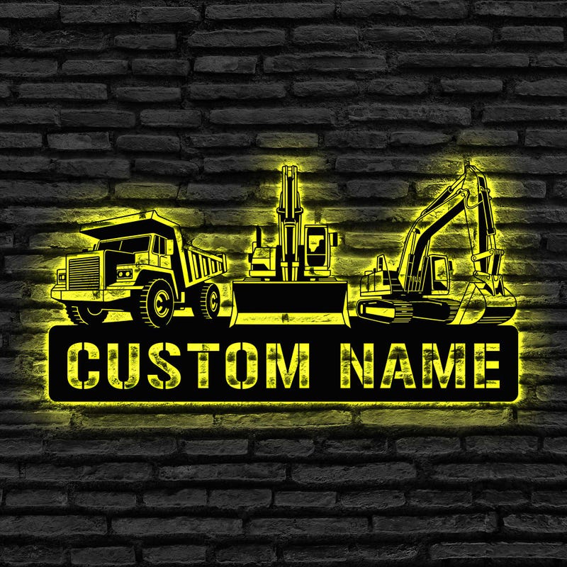 Excavator Name Neon - Etsy