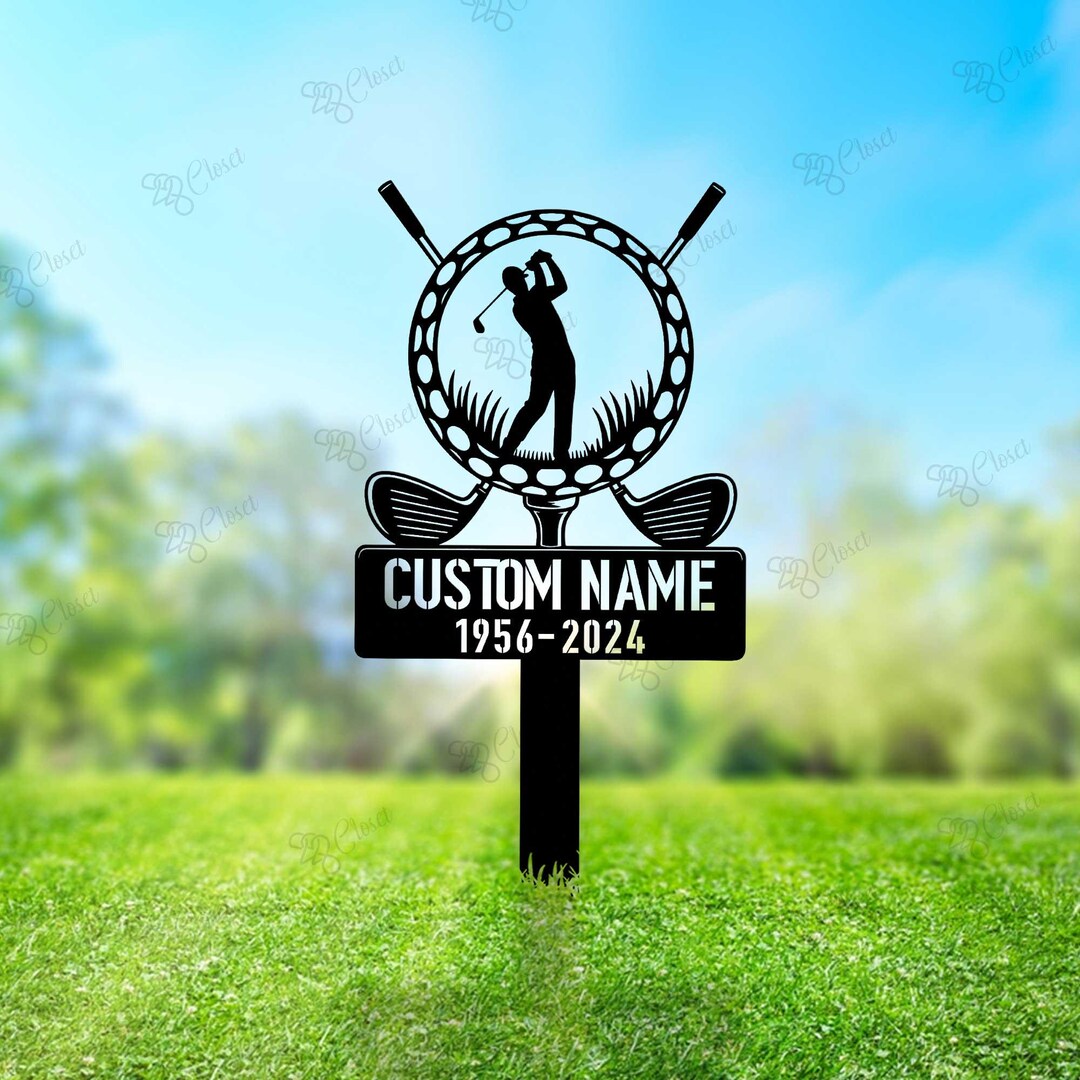 Personalized Golf Memorial Stake, Custom Golfing Sign, Remembrance ...