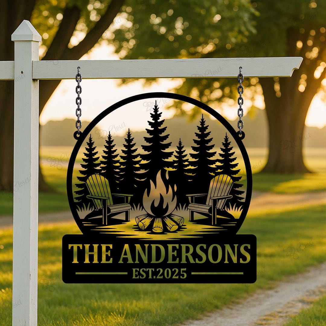 Custom Campfire Metal Sign, Camping Metal Sign, Outdoor Adventure Sign ...