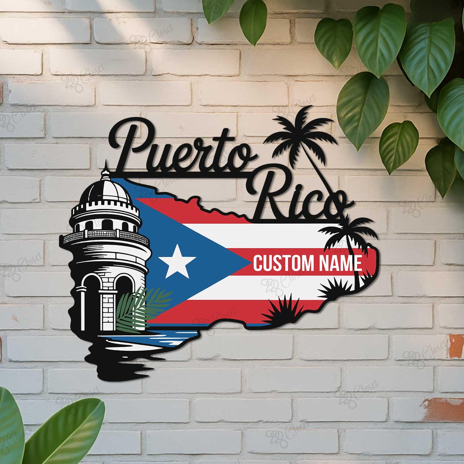 Custom Puerto Rico Map Sign,puerto Rico Flag Wall Art,puerto Rico Metal ...